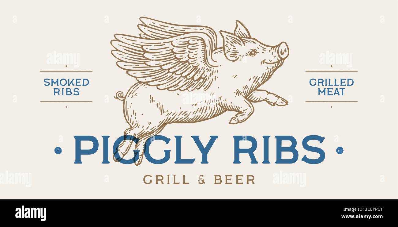 Fly piggly, pig, piglet with wings Stock Vector Image & Art - Alamy