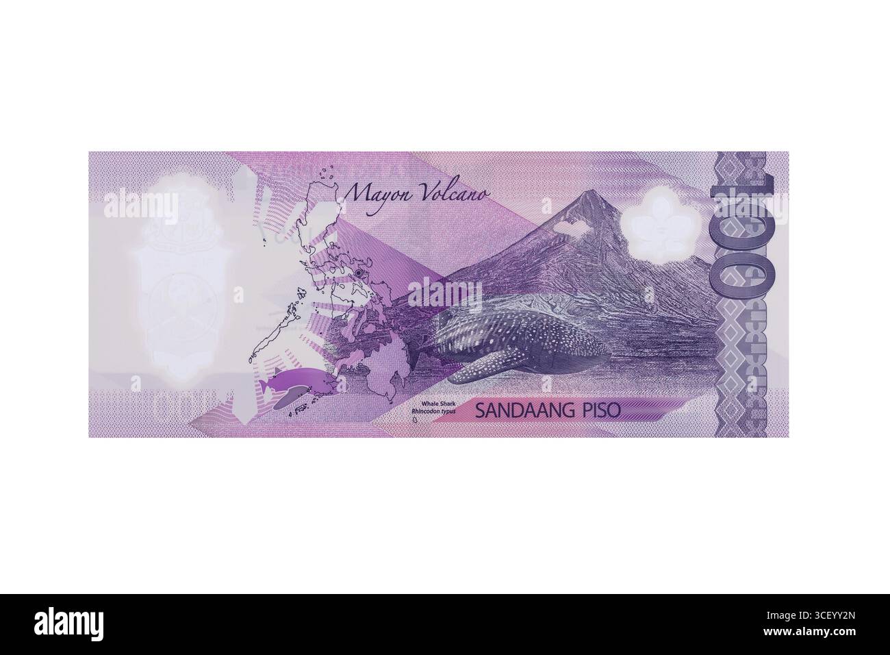 Philippines 100 Pesos Banknote Currency Note, Featuring Mayon Volcano ...