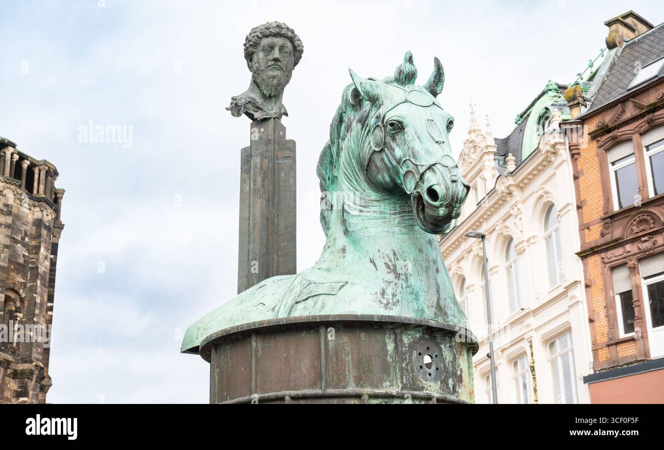 Marc Aurel And Horse Sculpture At The Porta Nigra Forecourt In Trier ...