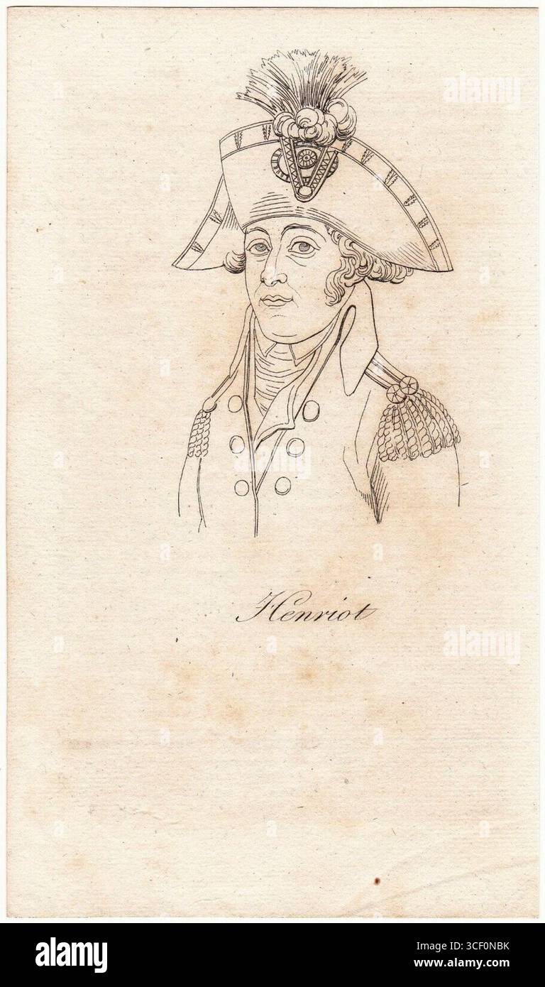 A 1821 engraving of François Hanriot, a key figure in the French ...
