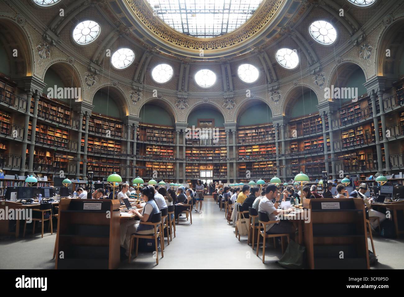 Paris, France - August 16th, 2025: Reading room of the famous Richelieu ...