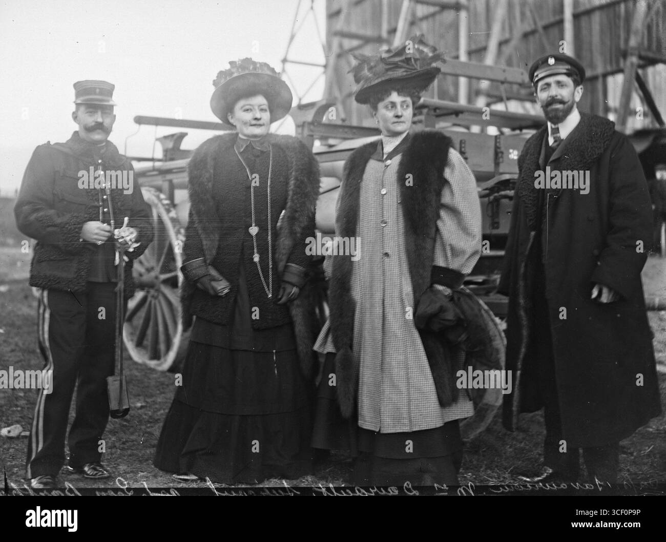 A press photograph from December 20, 1907, featuring Captain Savoureau ...