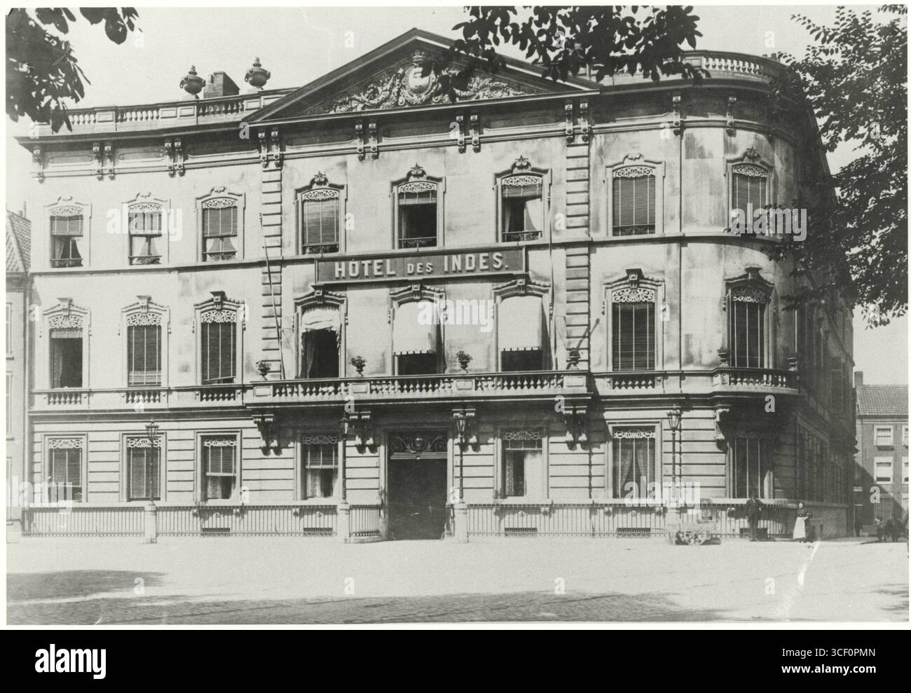 This image from around 1900 depicts the Hotel des Indes in The Hague ...