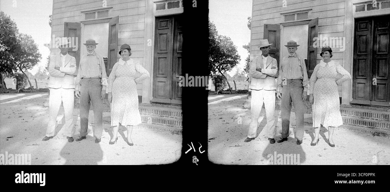 This stereoscopic image, taken before 1927, shows a Dutch farmer from ...