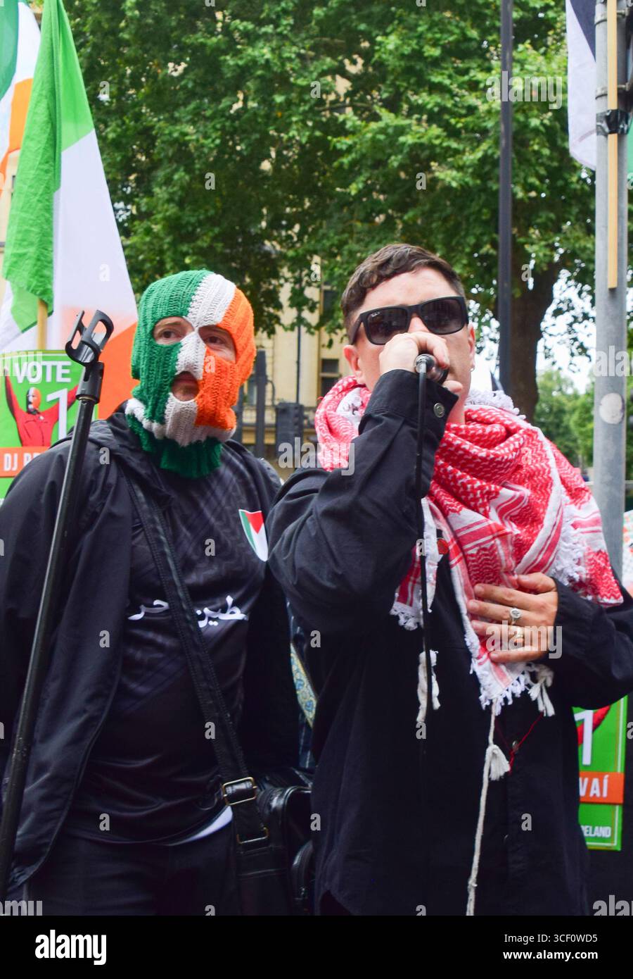 London, UK. 20th August 2025. Moglai Bap gives a speech alongside ...