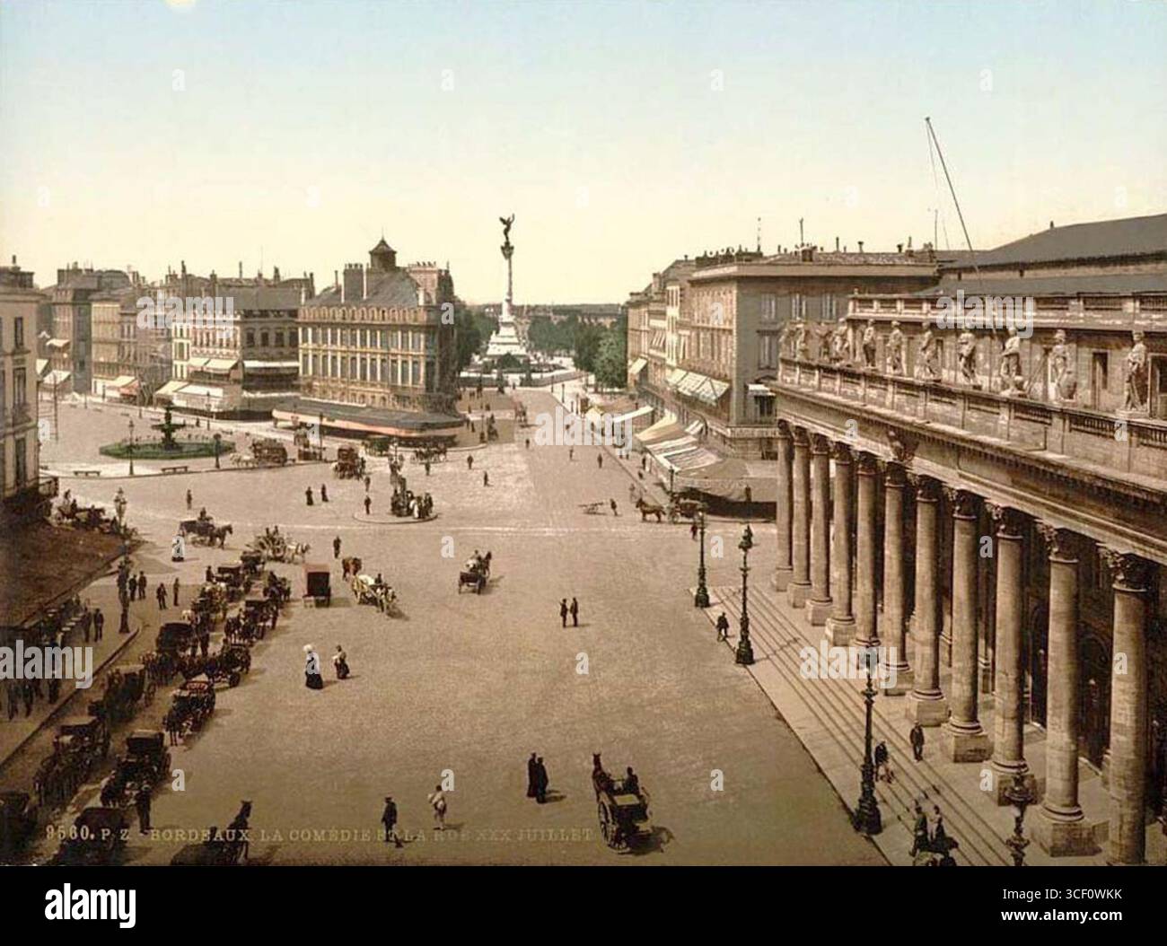 The *Place de la Comédie* in Bordeaux around 1890. This square, known ...