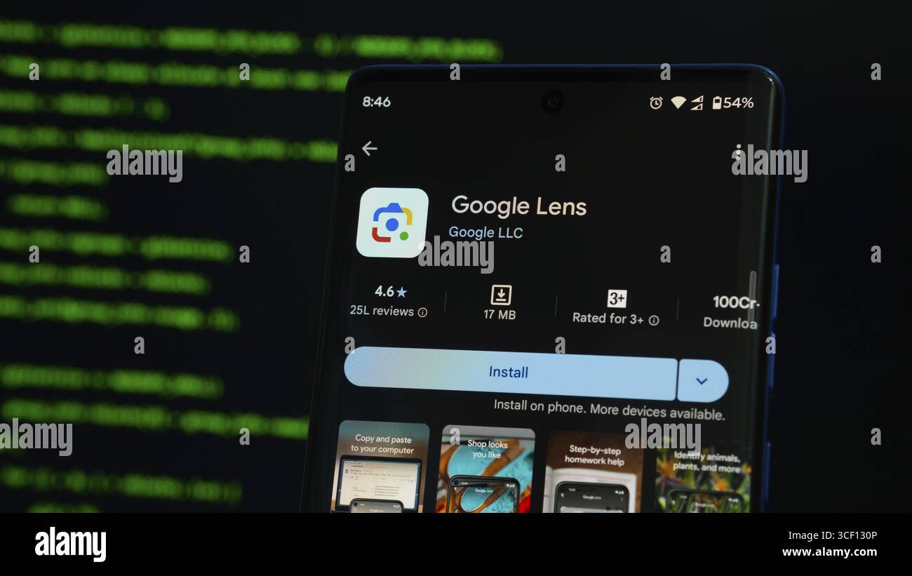 Google lens app installation hi-res stock photography and images - Alamy
