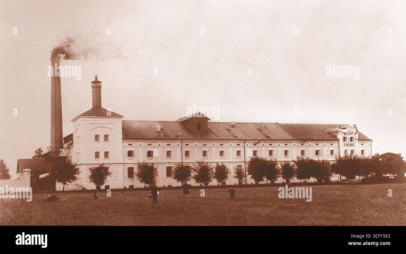 A photo of the Pernštejn Brewery in Pardubice, taken before the start ...