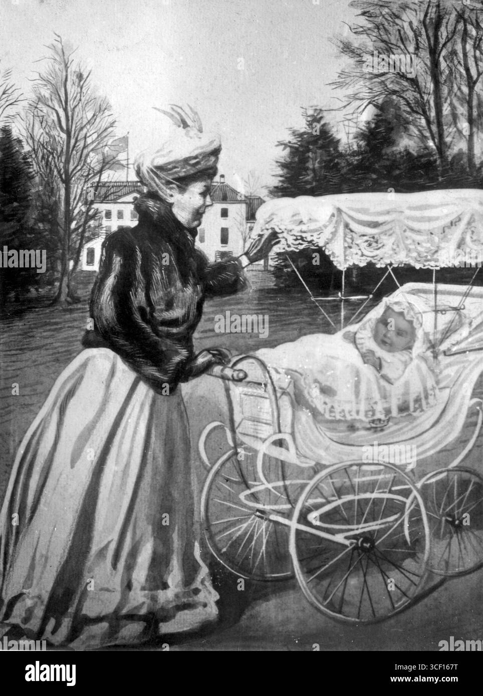 A manipulated photo from 1909 showing Queen Wilhelmina and Princess ...