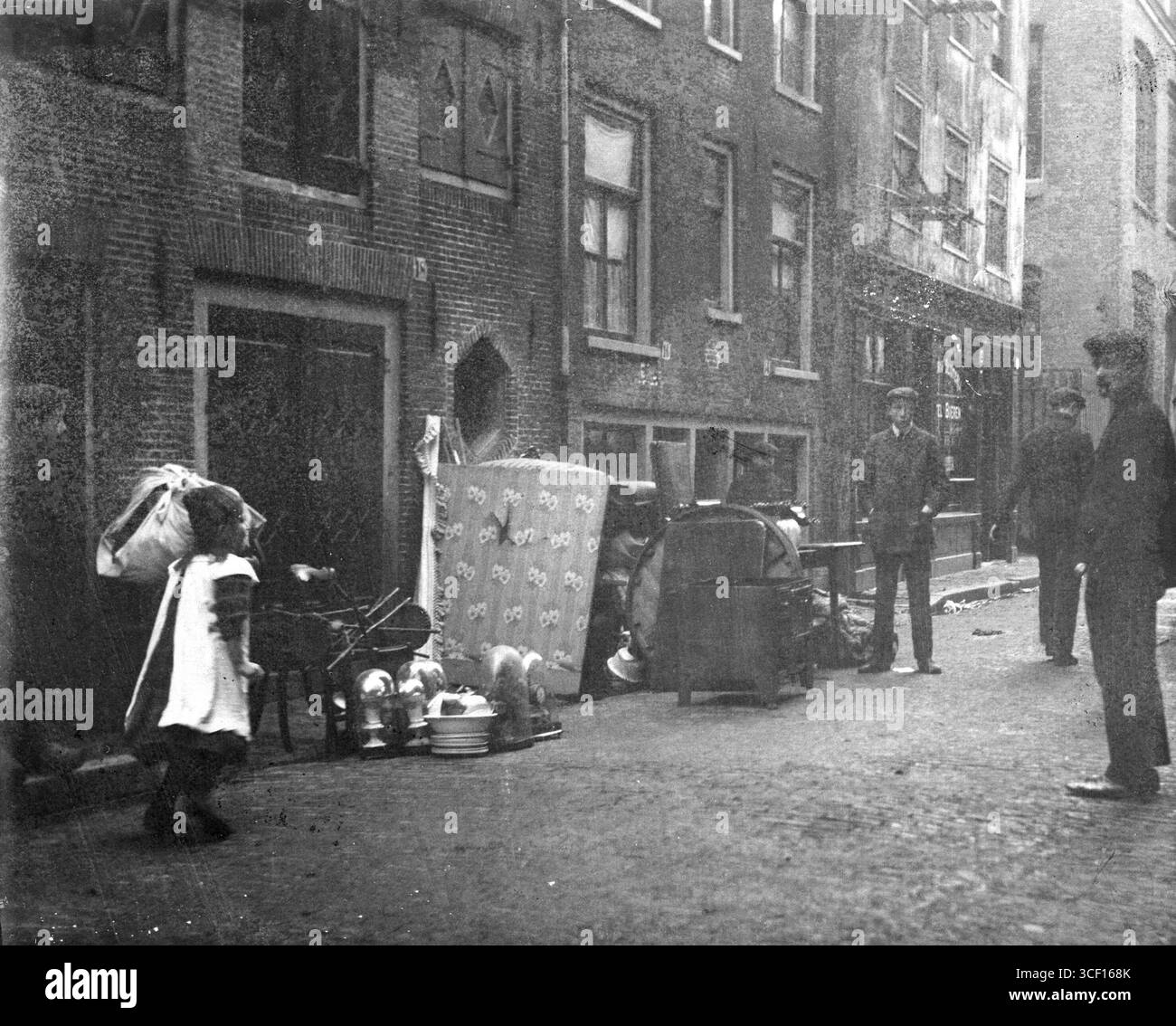 A photo from 1910 depicting the belongings of a striker being placed on ...