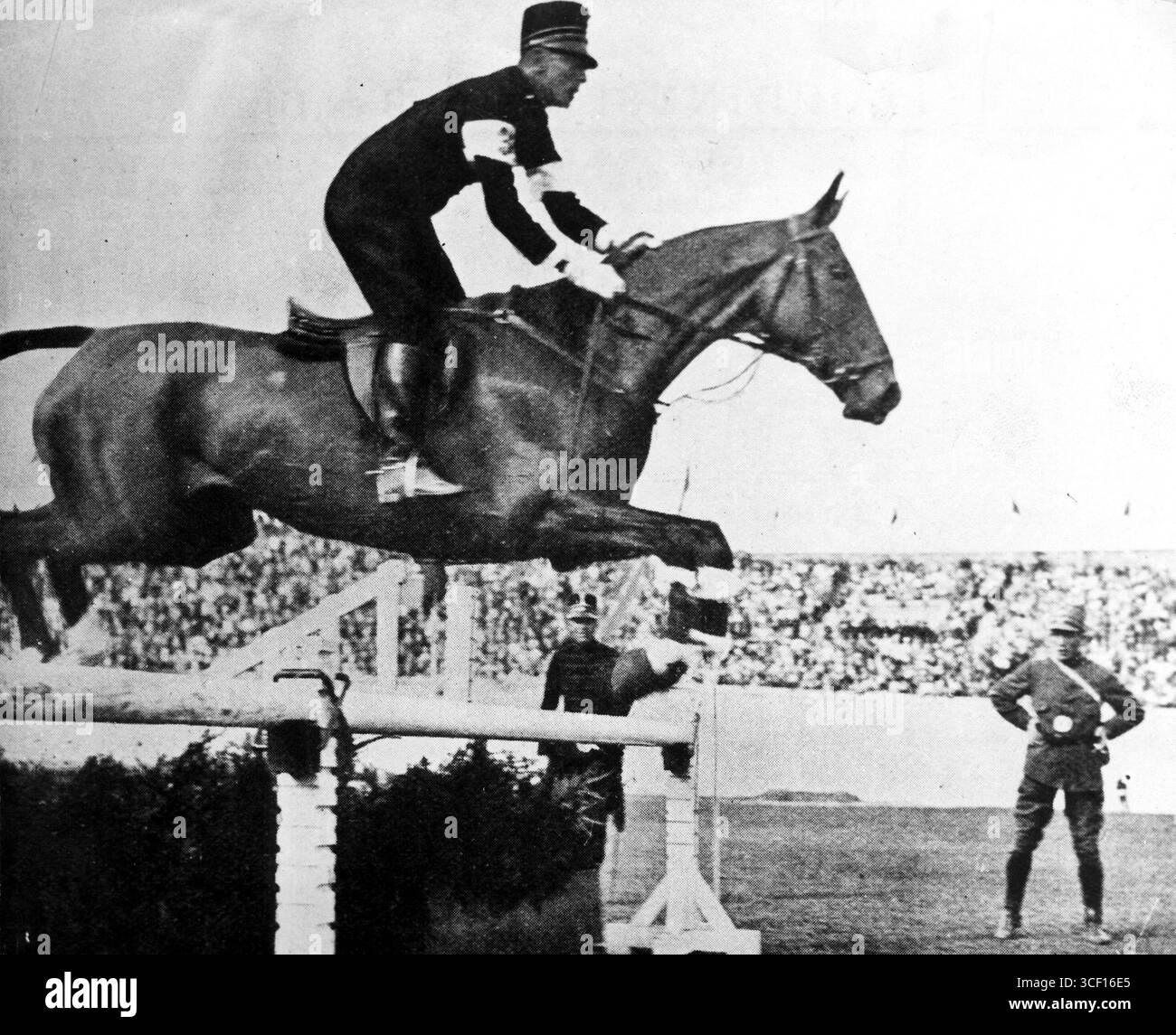 Charles Pahud de Mortanges performing a horse jump during the 1928 ...