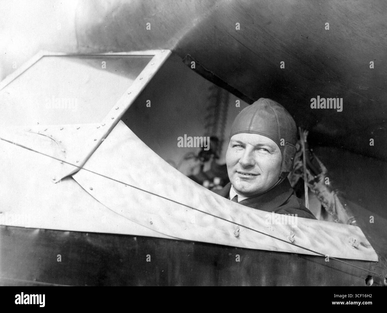 A close-up of aircraft designer Anthony H.G. Fokker in the cockpit of ...