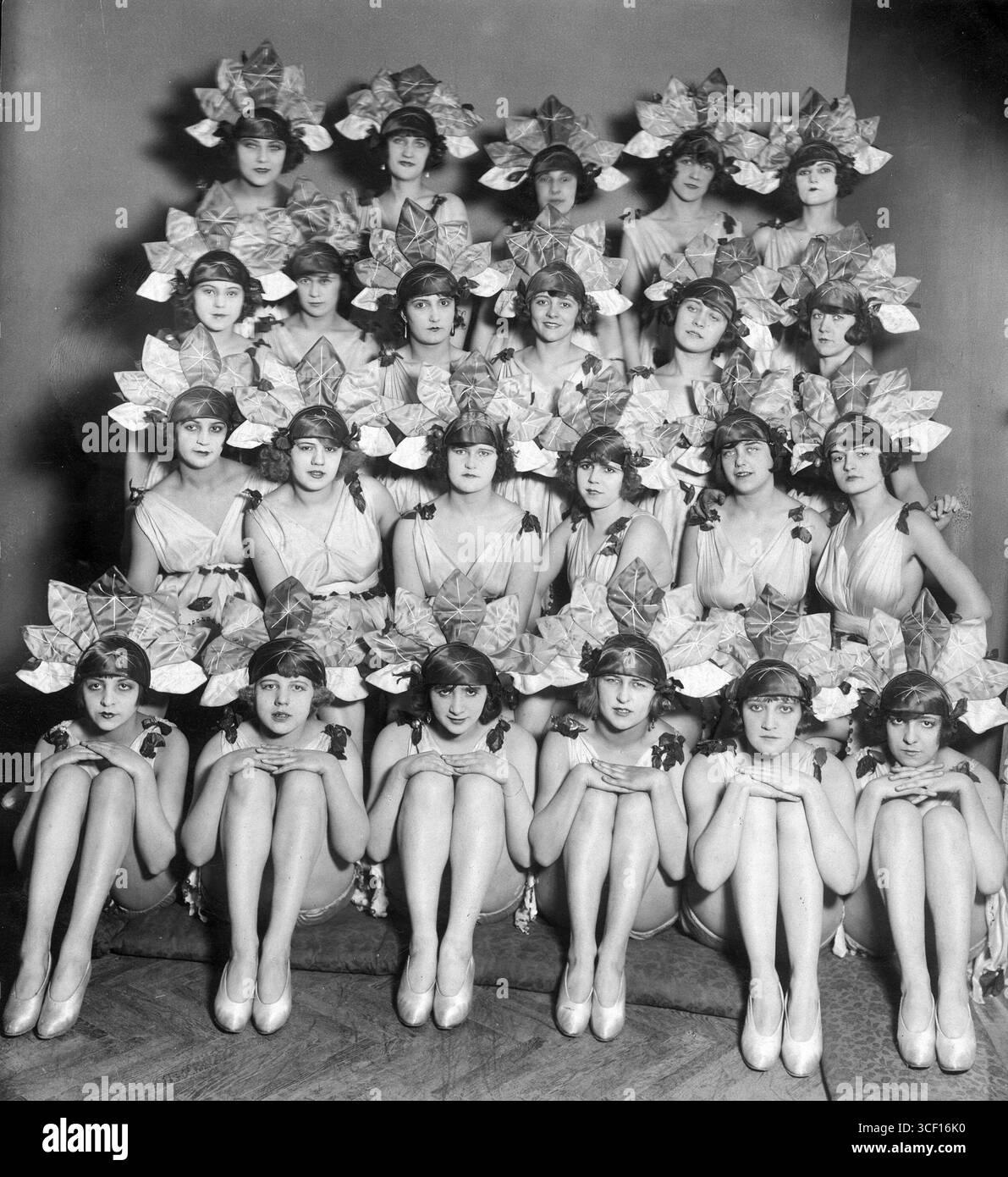 A 1927 image showing the Reimann girls performing at a carnival event ...
