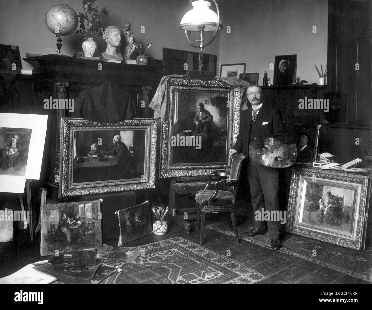 A 1903 photograph of Dutch artist Jacobus Simon Hendrik Kever in his ...