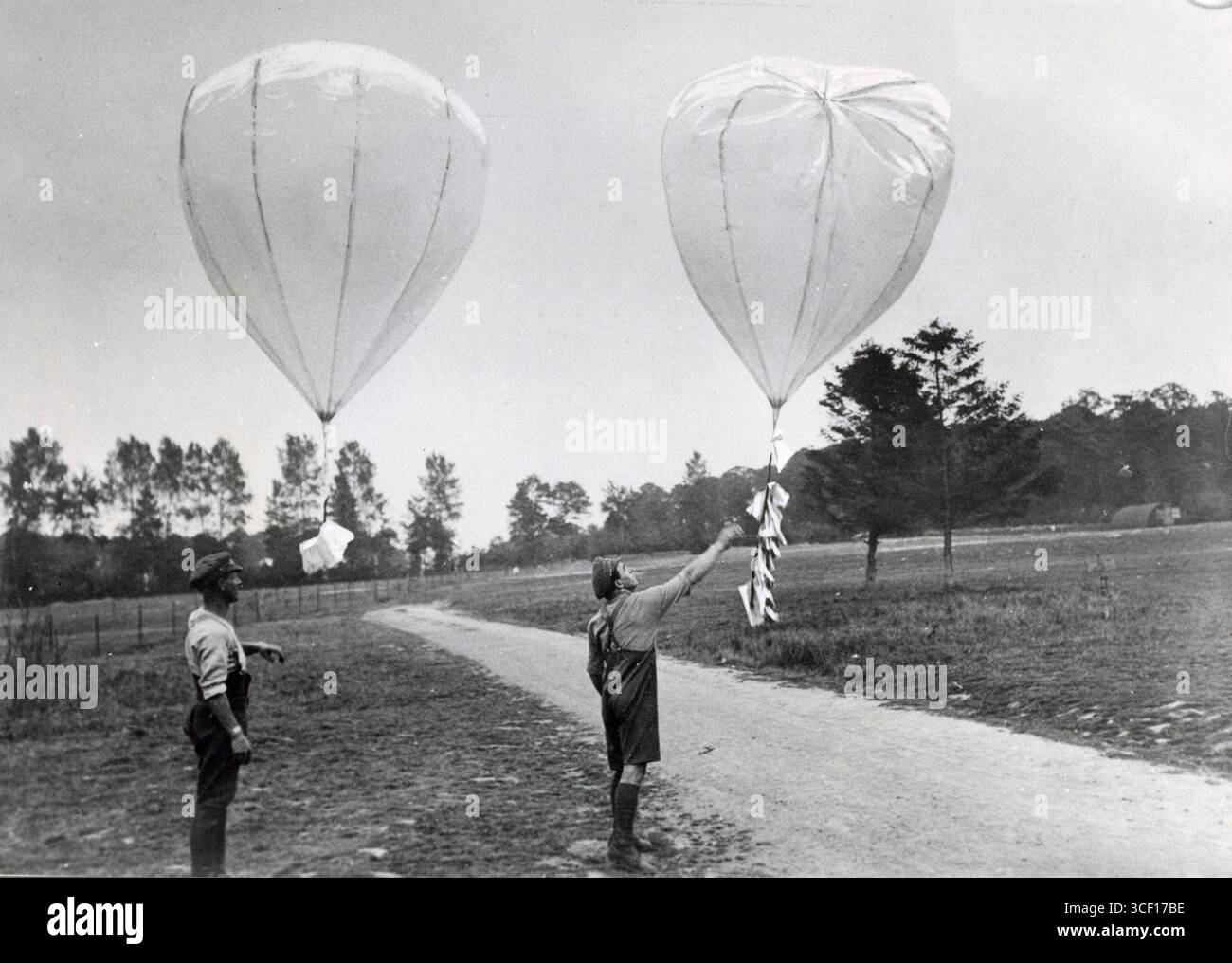 During World War I, British forces launched two balloons carrying ...