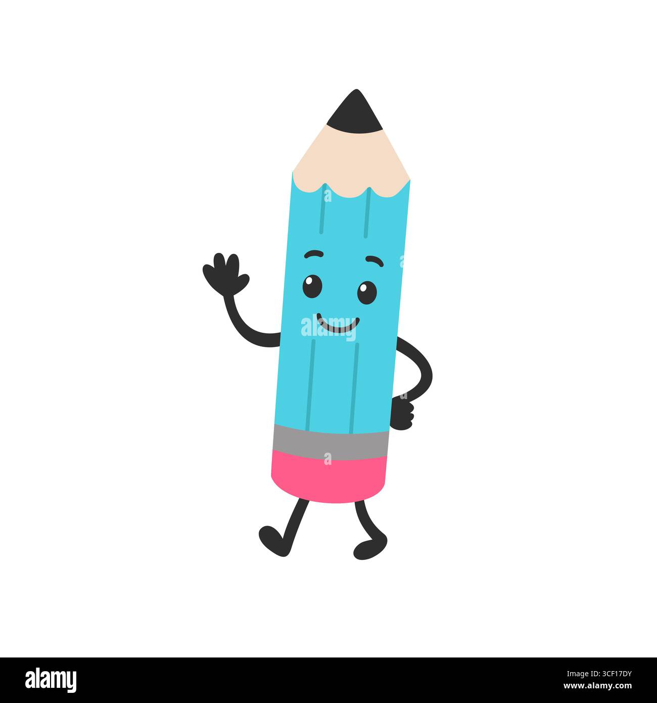 Simple cartoon drawing waving Cut Out Stock Images & Pictures - Alamy