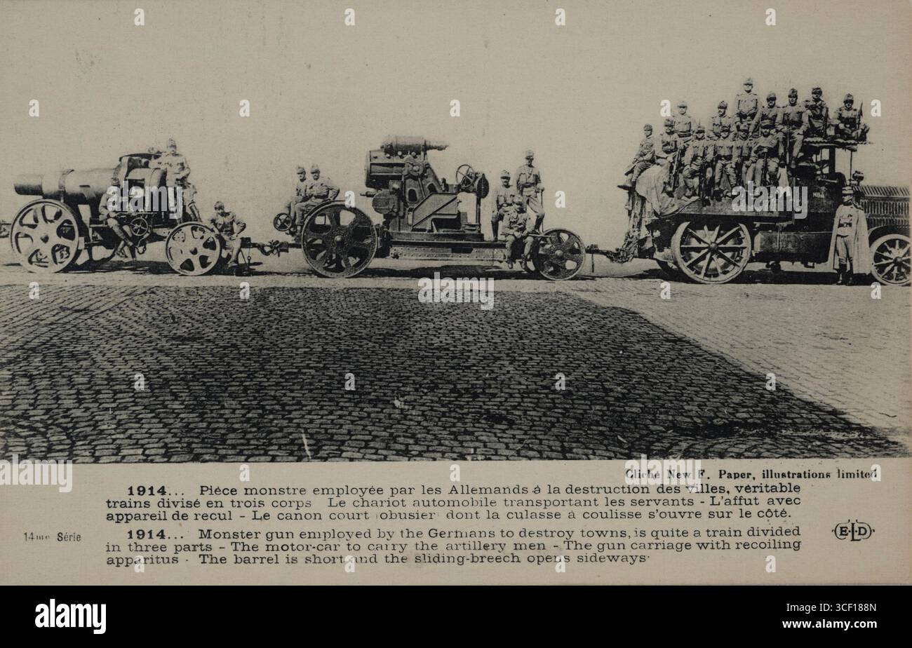 In 1914, a large German cannon designed for destroying cities is ...