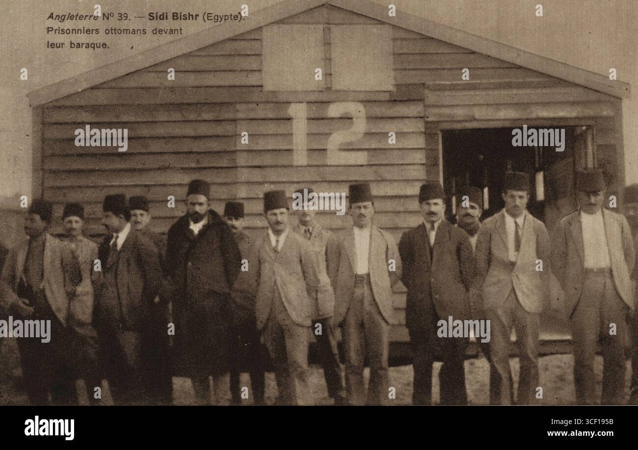 This World War I propaganda postcard shows Turkish prisoners of war ...