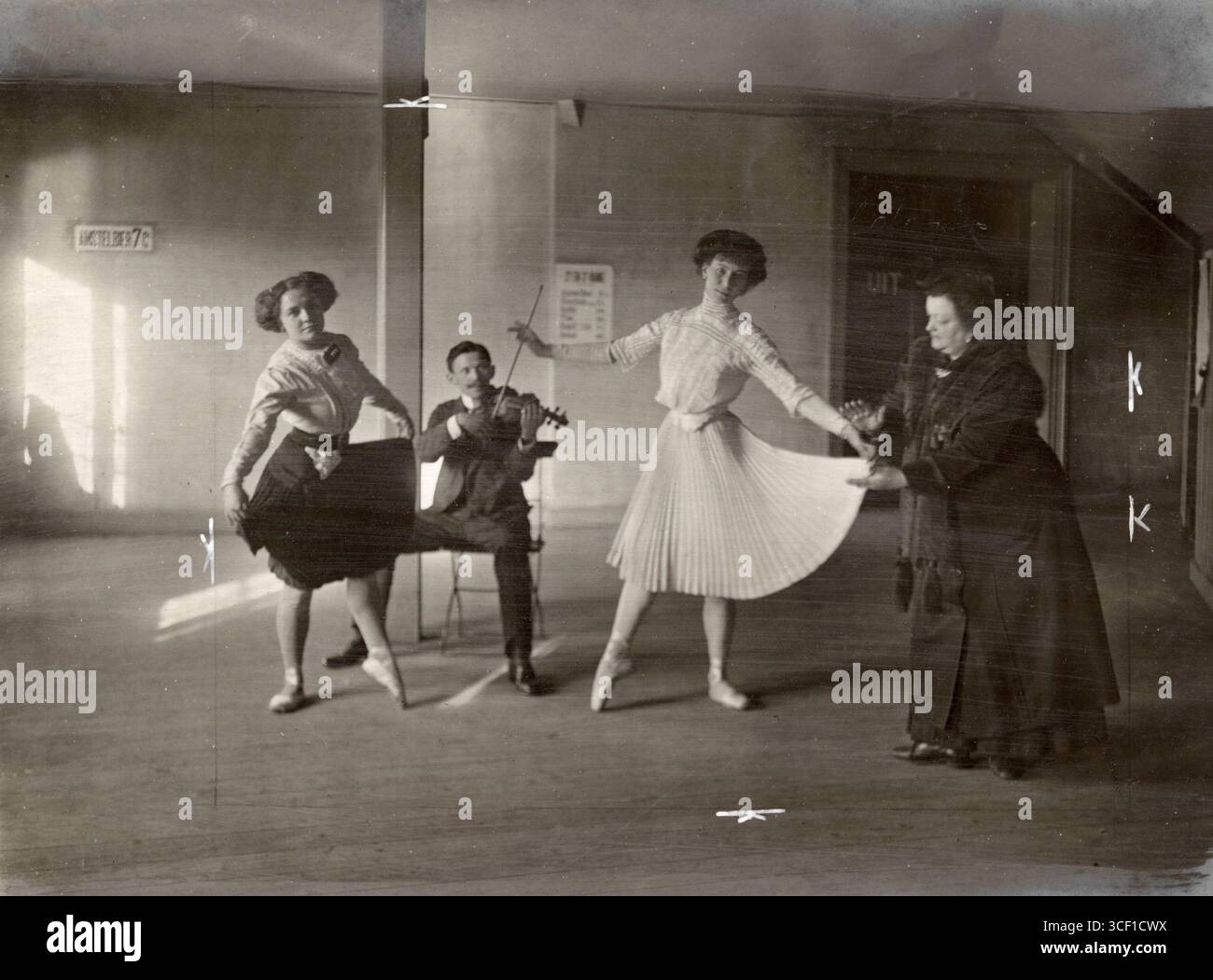 In 1911, two women practiced ballet poses during a rehearsal at Circus ...