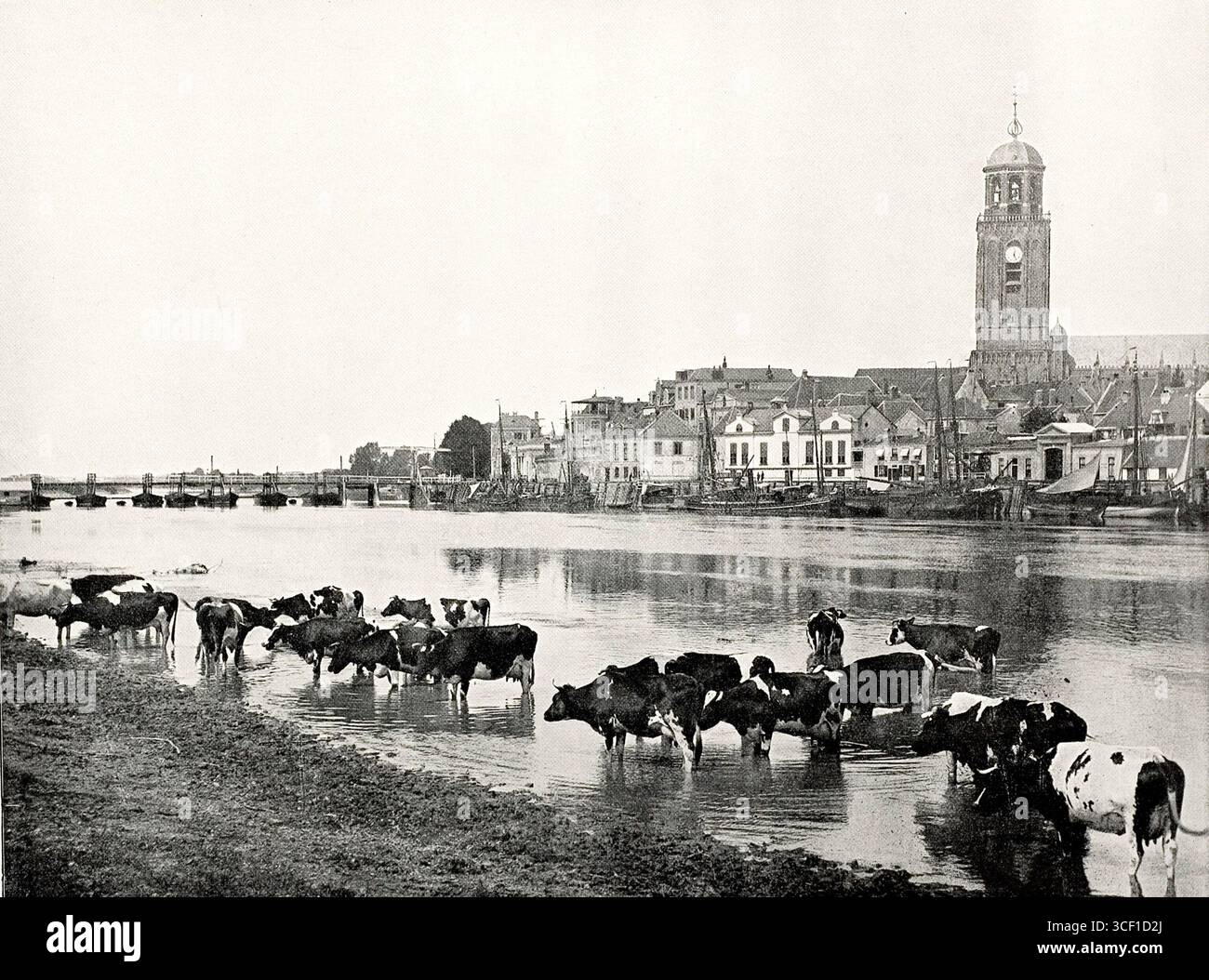 A 1902 photograph of Deventer, Netherlands, featuring the prominent ...
