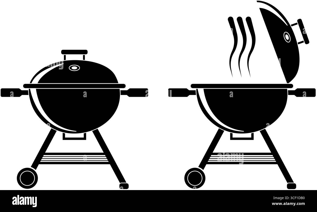Open barbecue Stock Vector Images - Alamy
