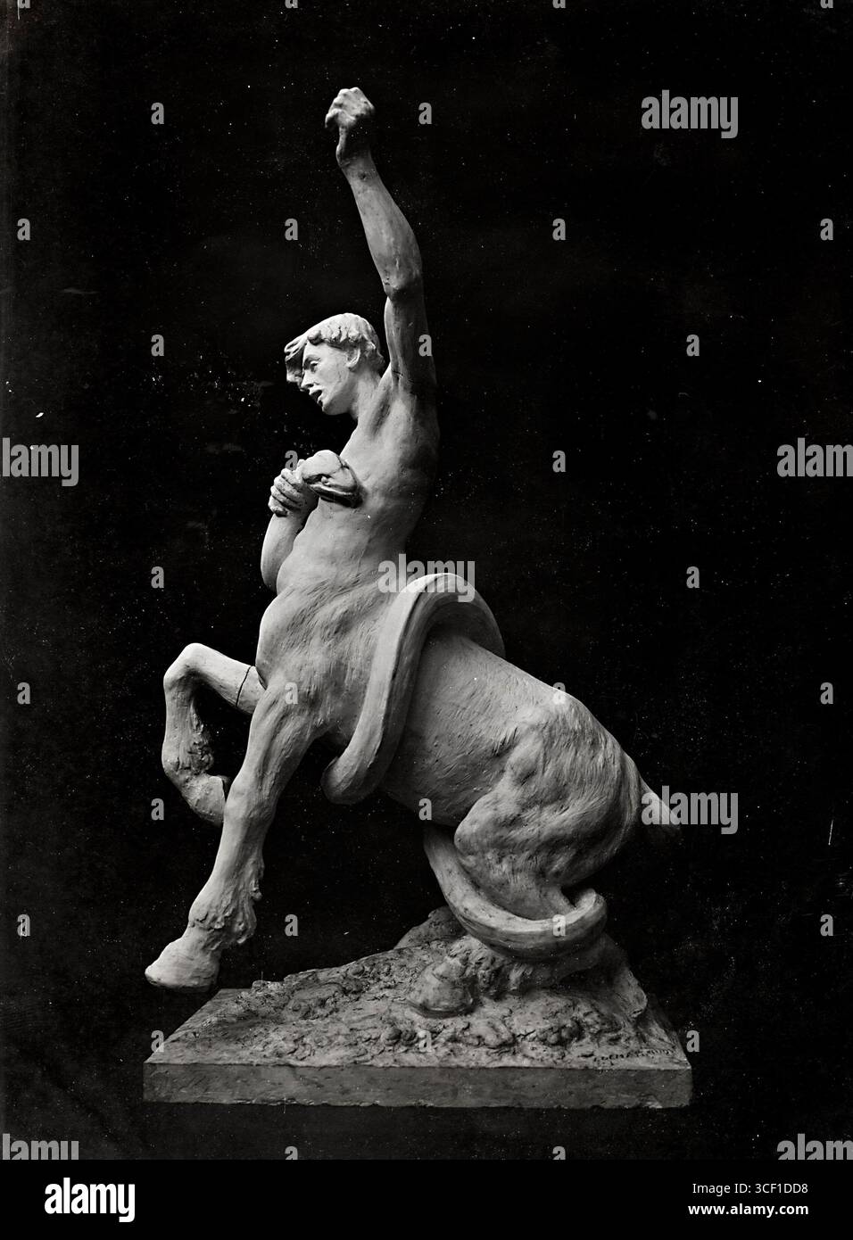 A sculpture of a dying centaur (half-human, half-horse) created by ...