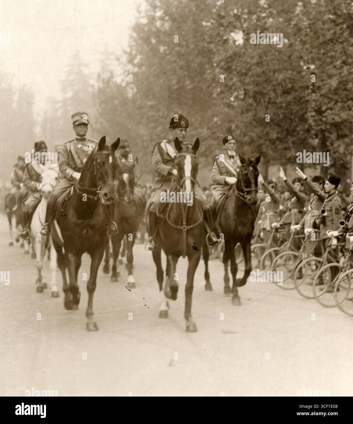 In 1924, Benito Mussolini and King Victor Emmanuel reviewed the ...
