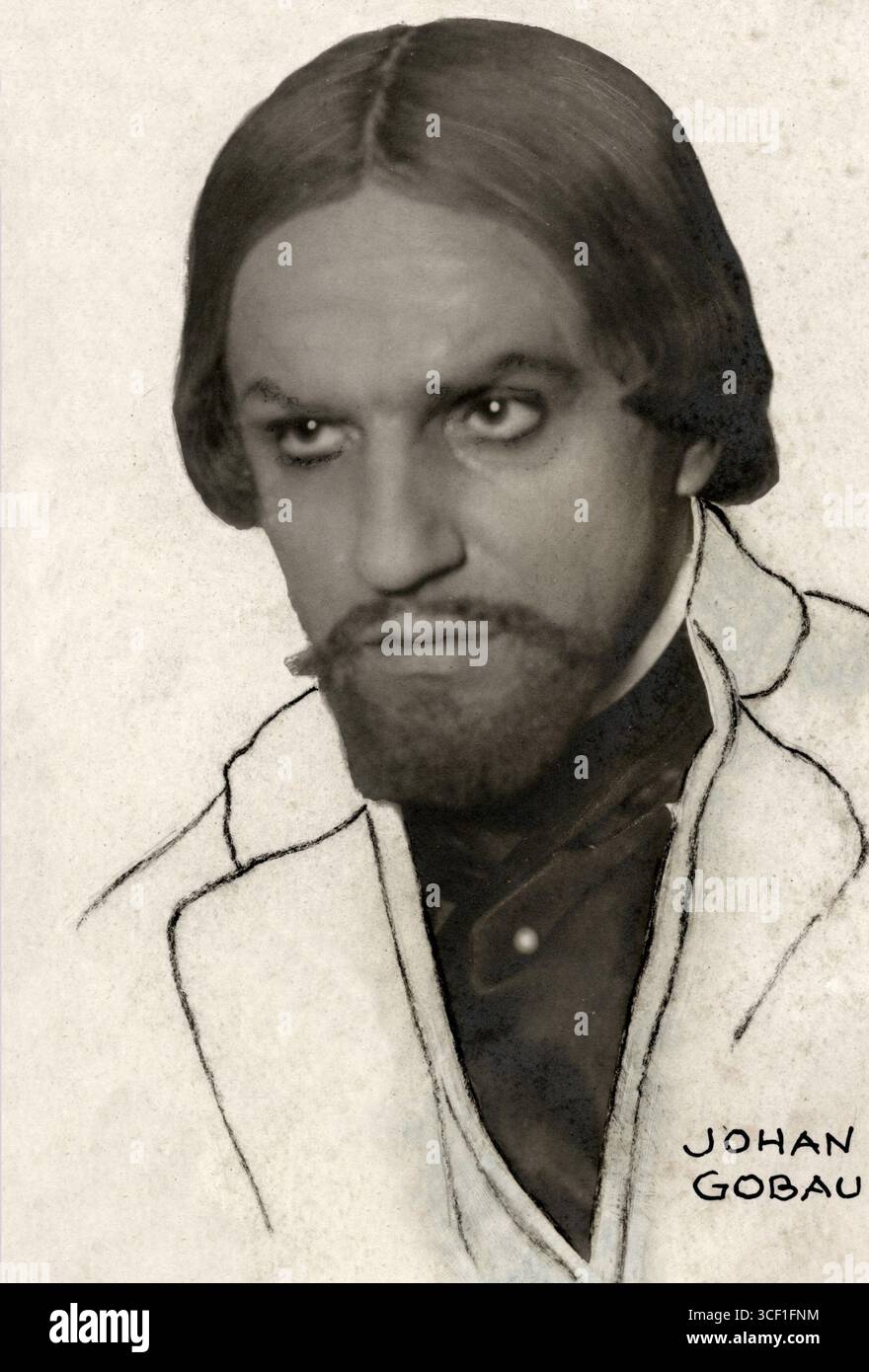 Dutch actor Johan Gobau in 1919, performing in August Strindberg's play ...