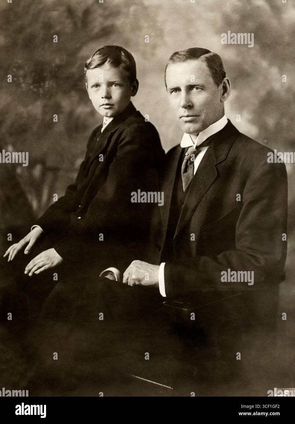 Charles Lindbergh, aged seven, is pictured with his father, Charles A ...