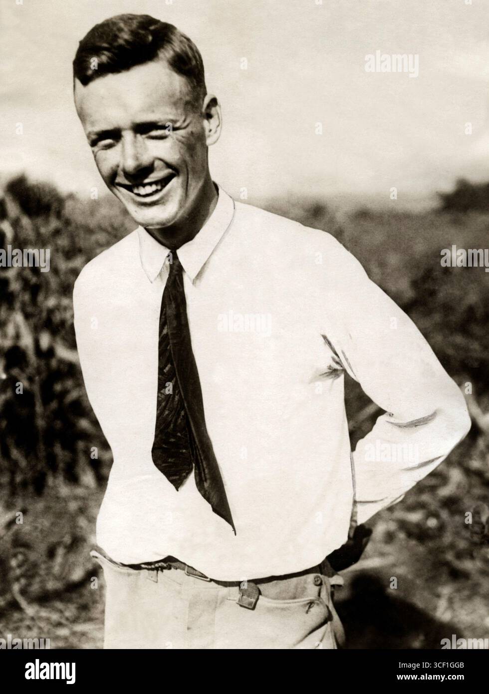 A smiling Charles Lindbergh (1902-1974) during his early years as an ...