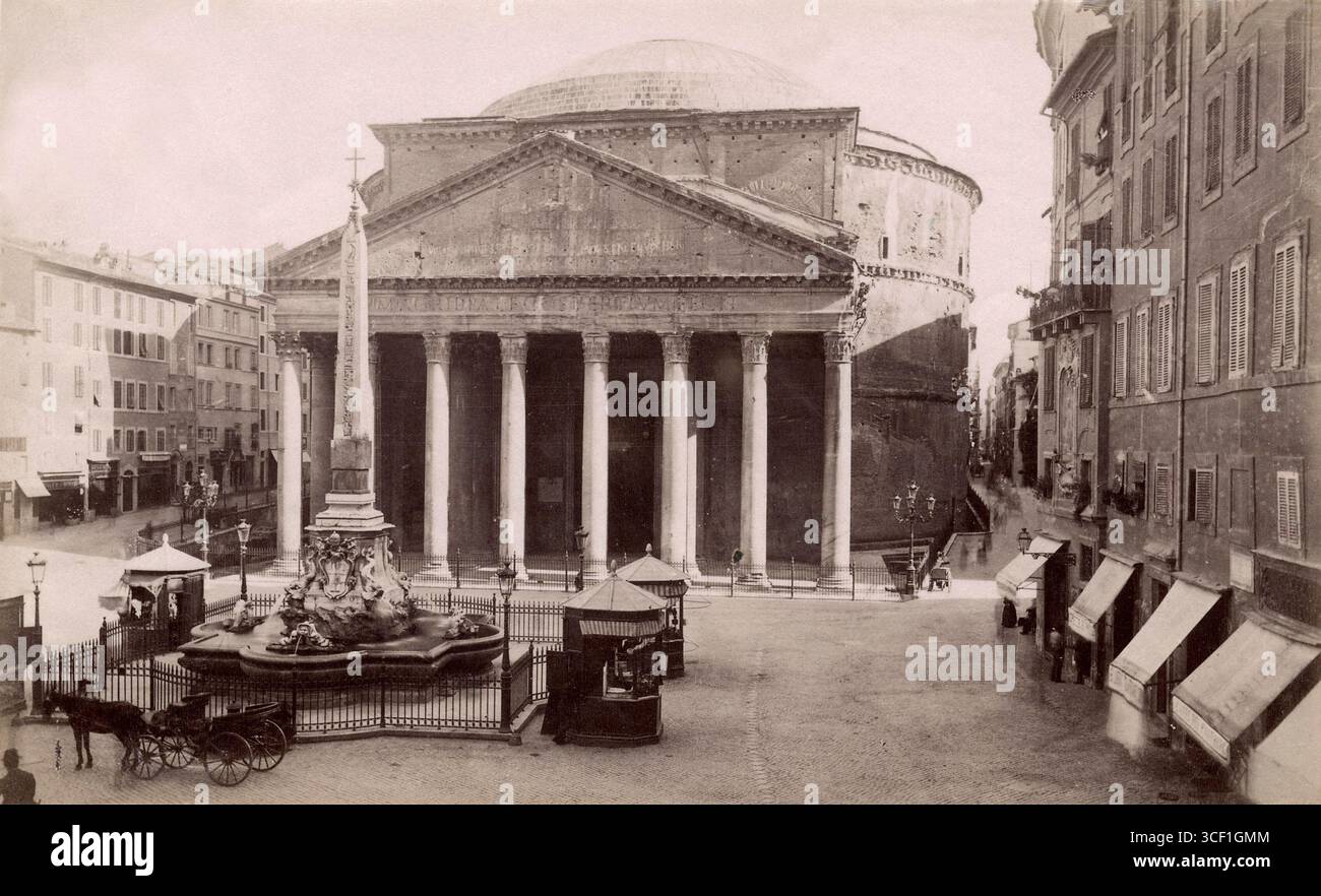 The Pantheon in Rome, a Roman temple dedicated to all Roman gods, built ...