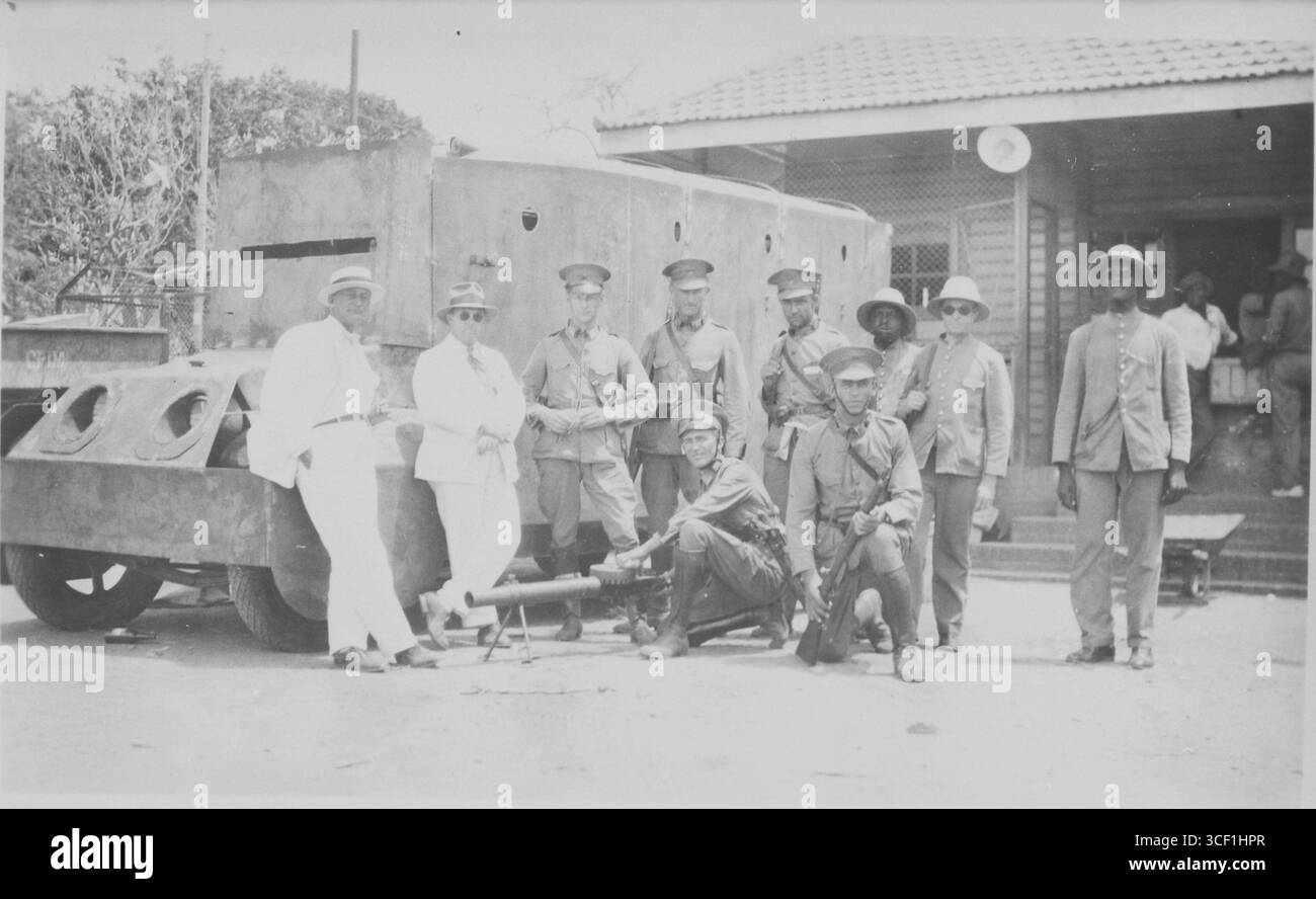 Armored military vehicle showing Black and White Stock Photos & Images ...