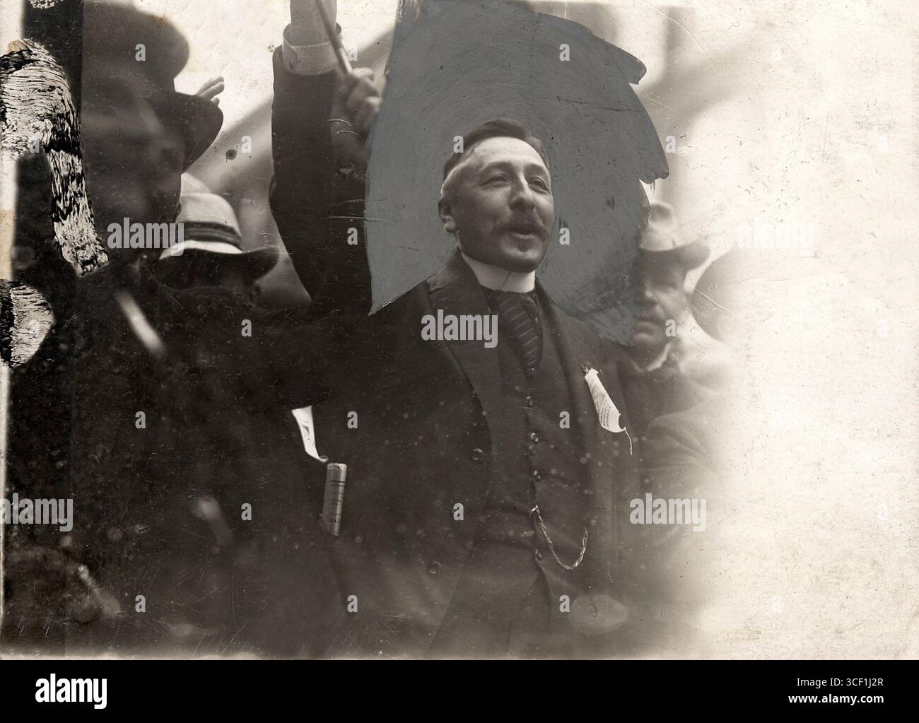 Socialist leader Pieter Jelles Troelstra laughing and cheering in 1920 ...