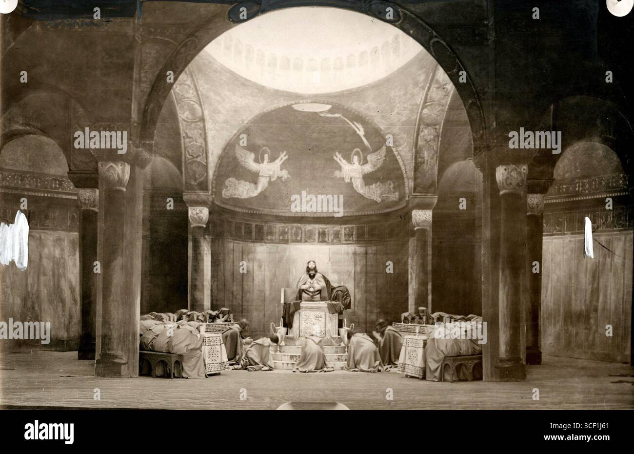 The impressive set for the opera 'Parsifal' by German composer Richard ...