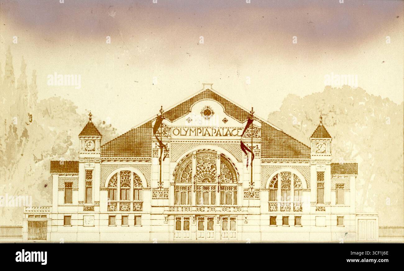 Architectural design for the Olympia Palace Ice Palace in Amsterdam ...