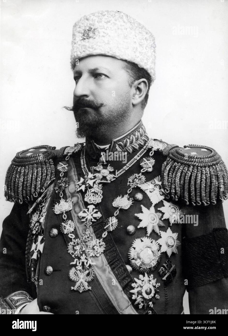 A portrait of King Ferdinand I of Bulgaria, who ruled from 1908 to 1918 ...