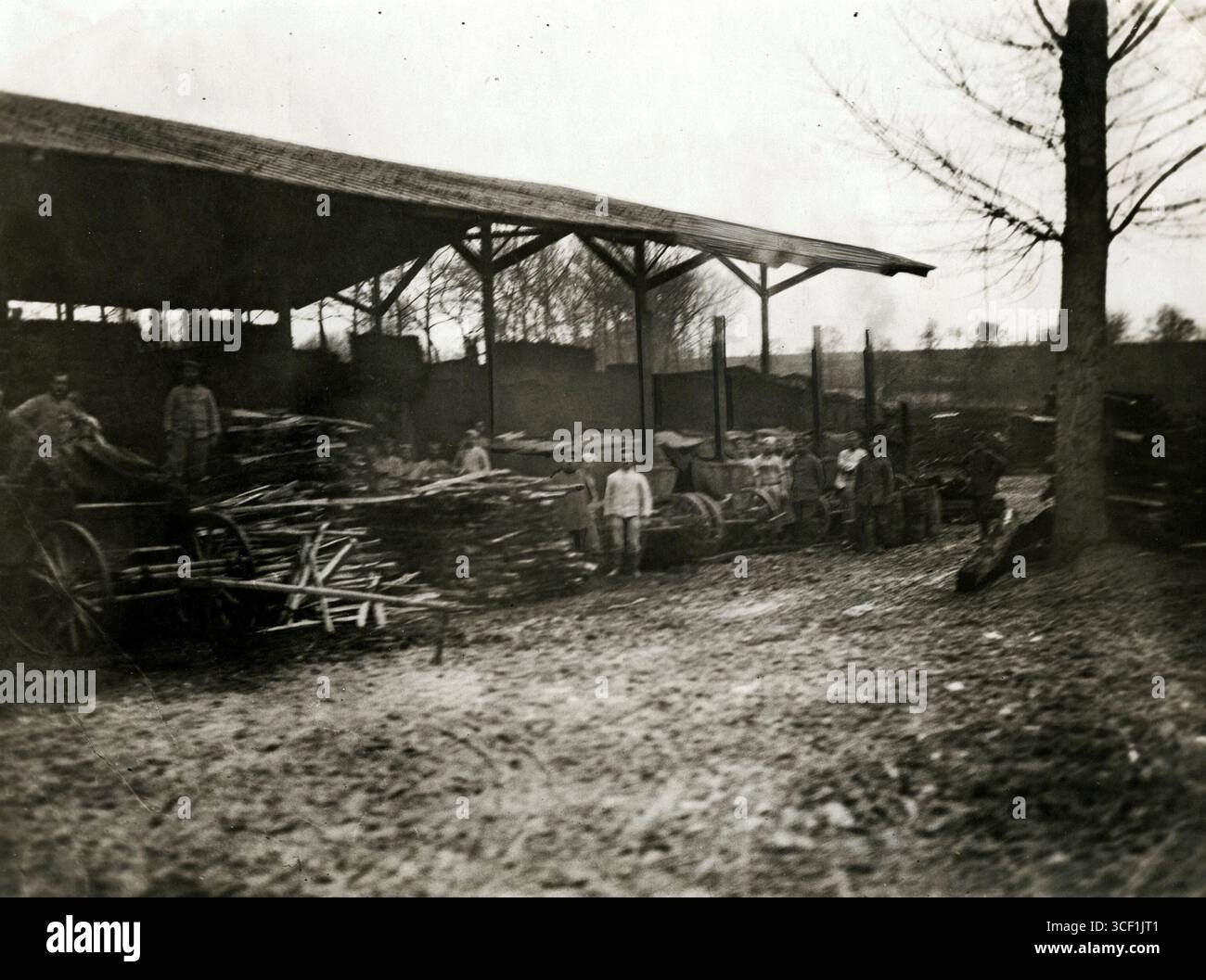 A German field bakery in France during World War I in 1915, preparing ...