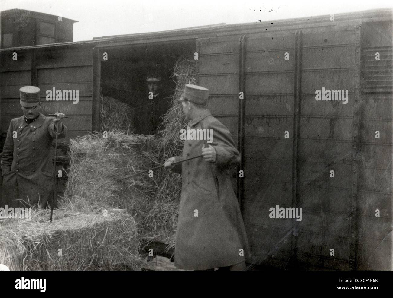 World War I: Inspection of German trains passing through Limburg ...