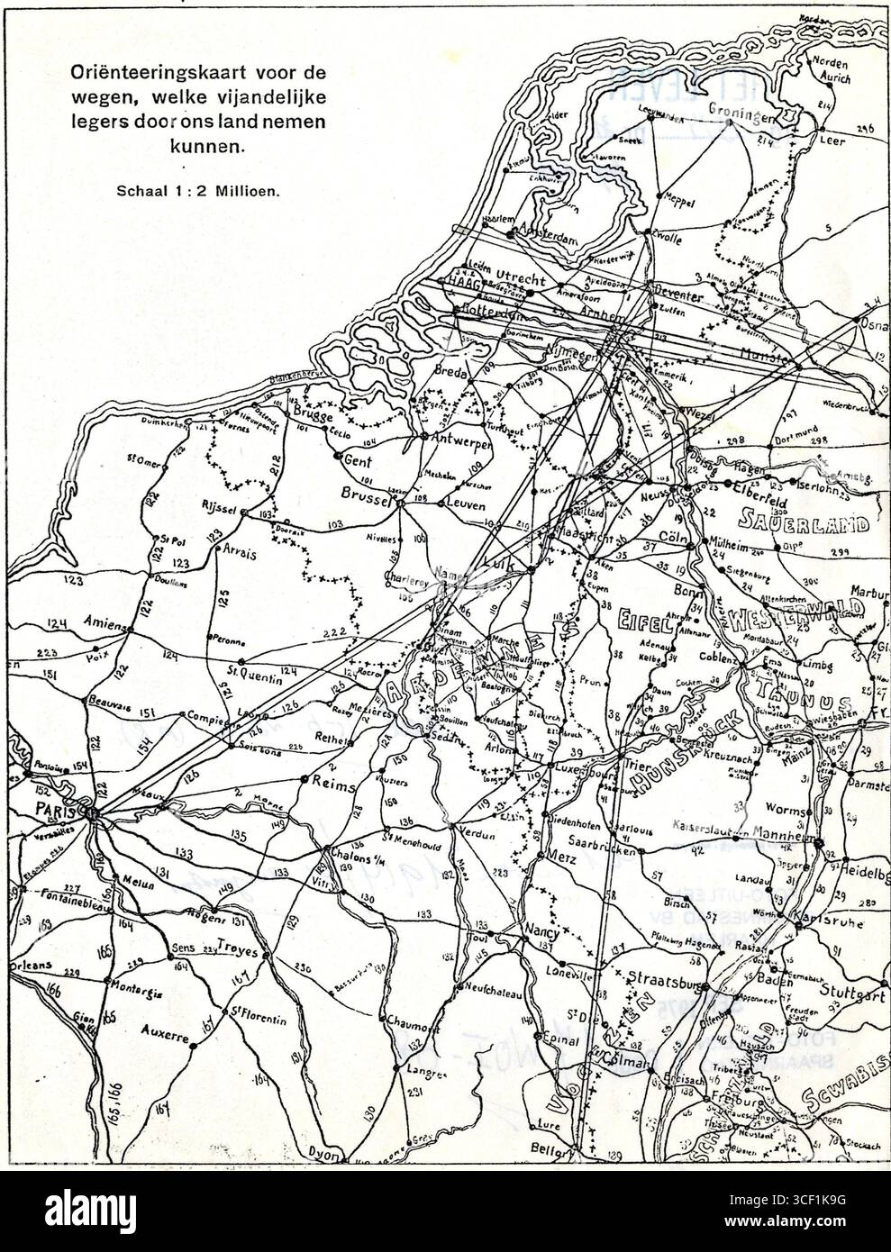 A map of the Netherlands, published in the magazine 'Het Leven ...