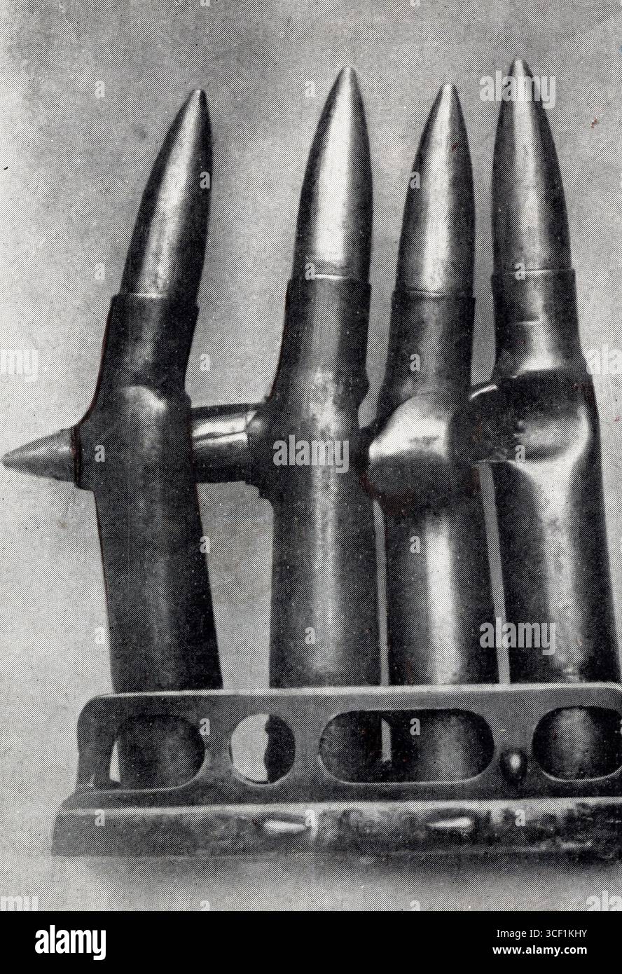 Four bullets pierced by another bullet during World War I, 1915 Stock ...