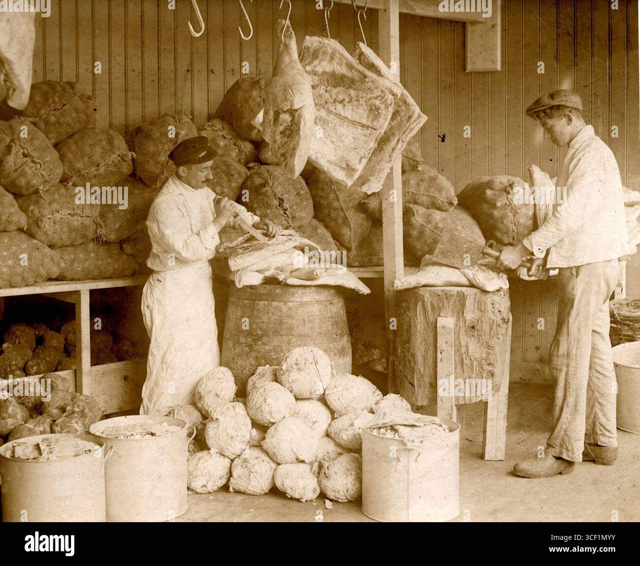 The pantry of a central kitchen in Rotterdam shows food preparations ...