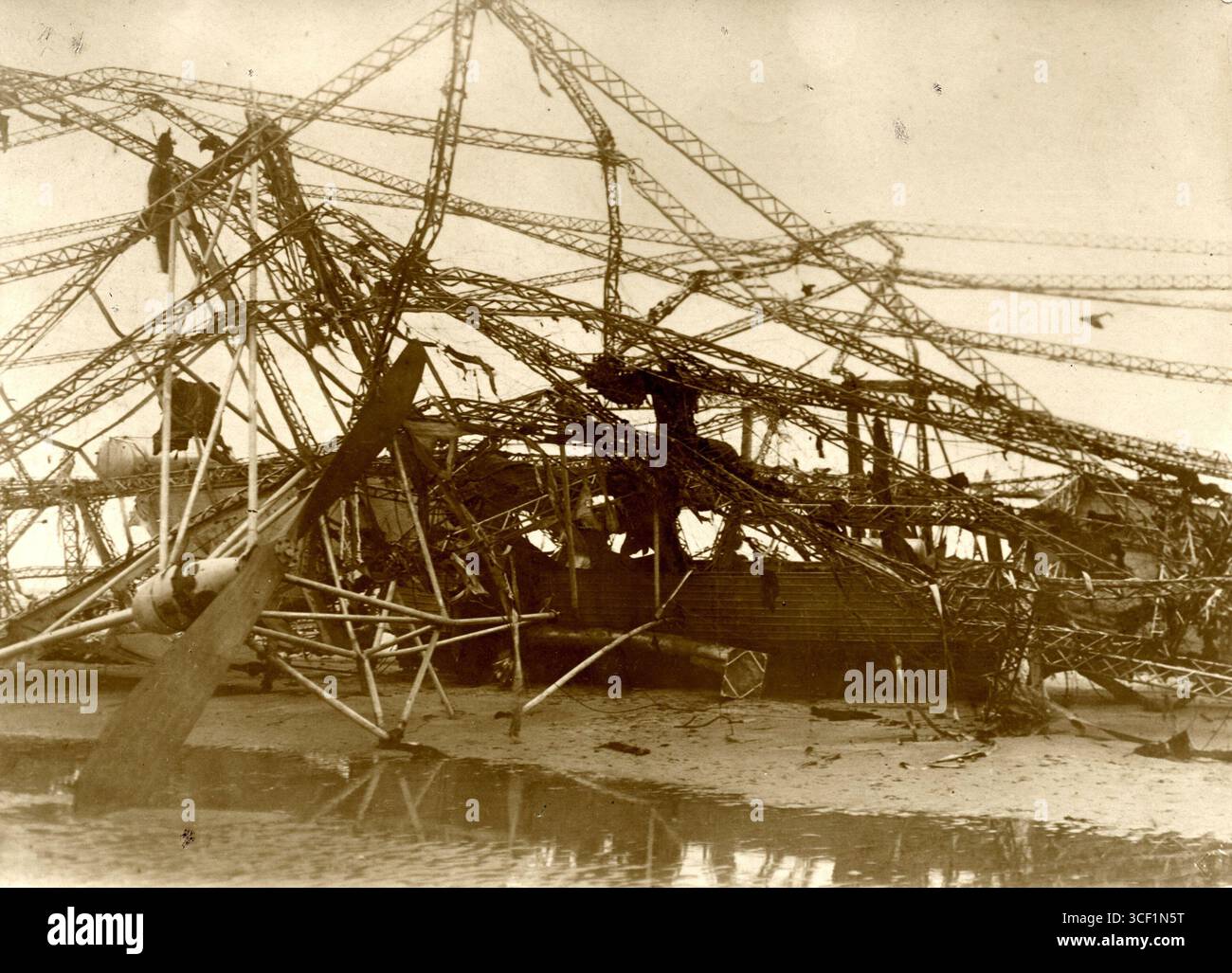First World War, Air War: The skeletal remains of a Zeppelin burned in ...