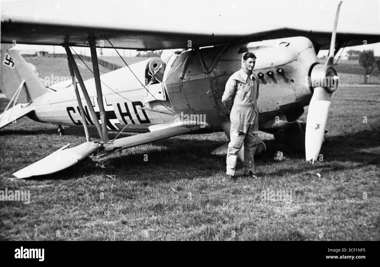 A 1941 photograph of an Arado Ar 68 F-1 aircraft with the ...