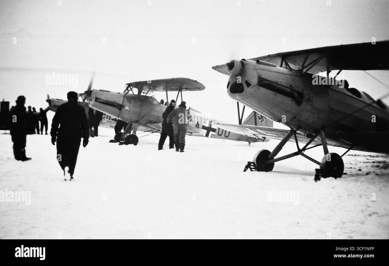This photograph shows the Gotha Go 145, a German aircraft from around ...