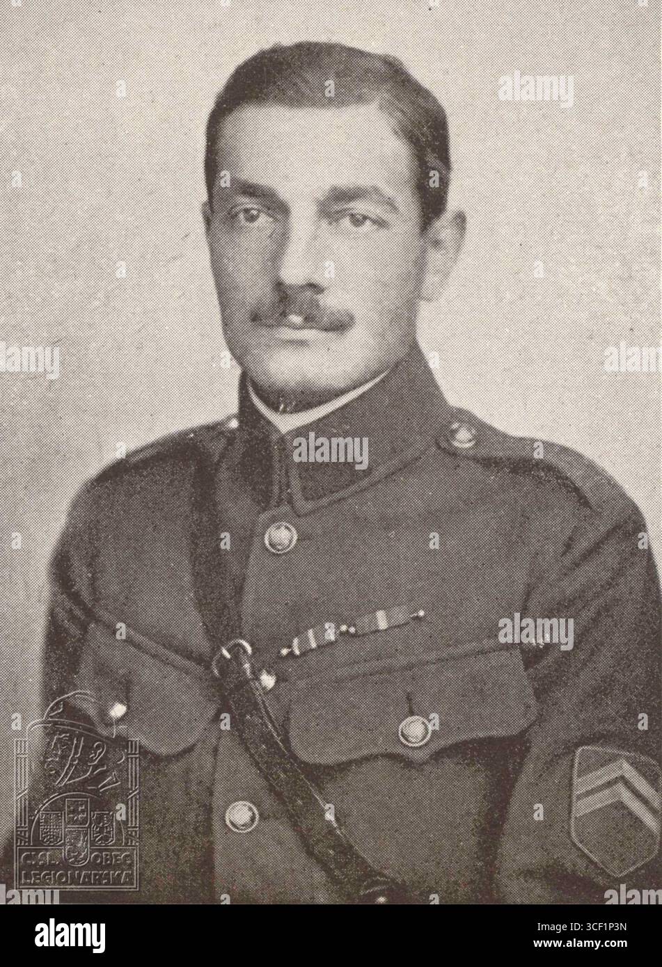 A photograph of Brigadier General Bohuslav Závada in his WWI uniform ...