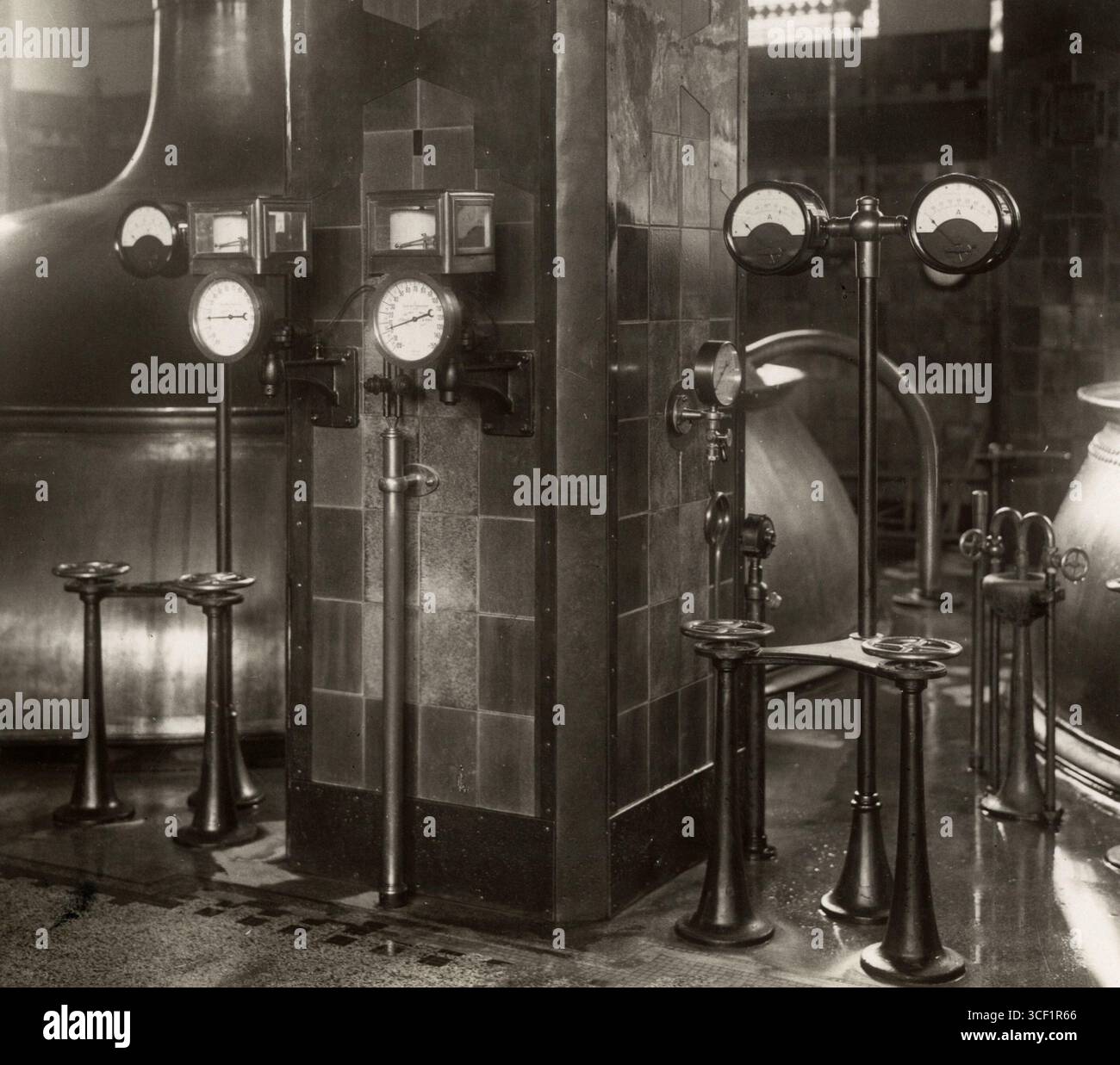Pressure gauges on brewing kettles at the Heineken Brewery in Amsterdam ...