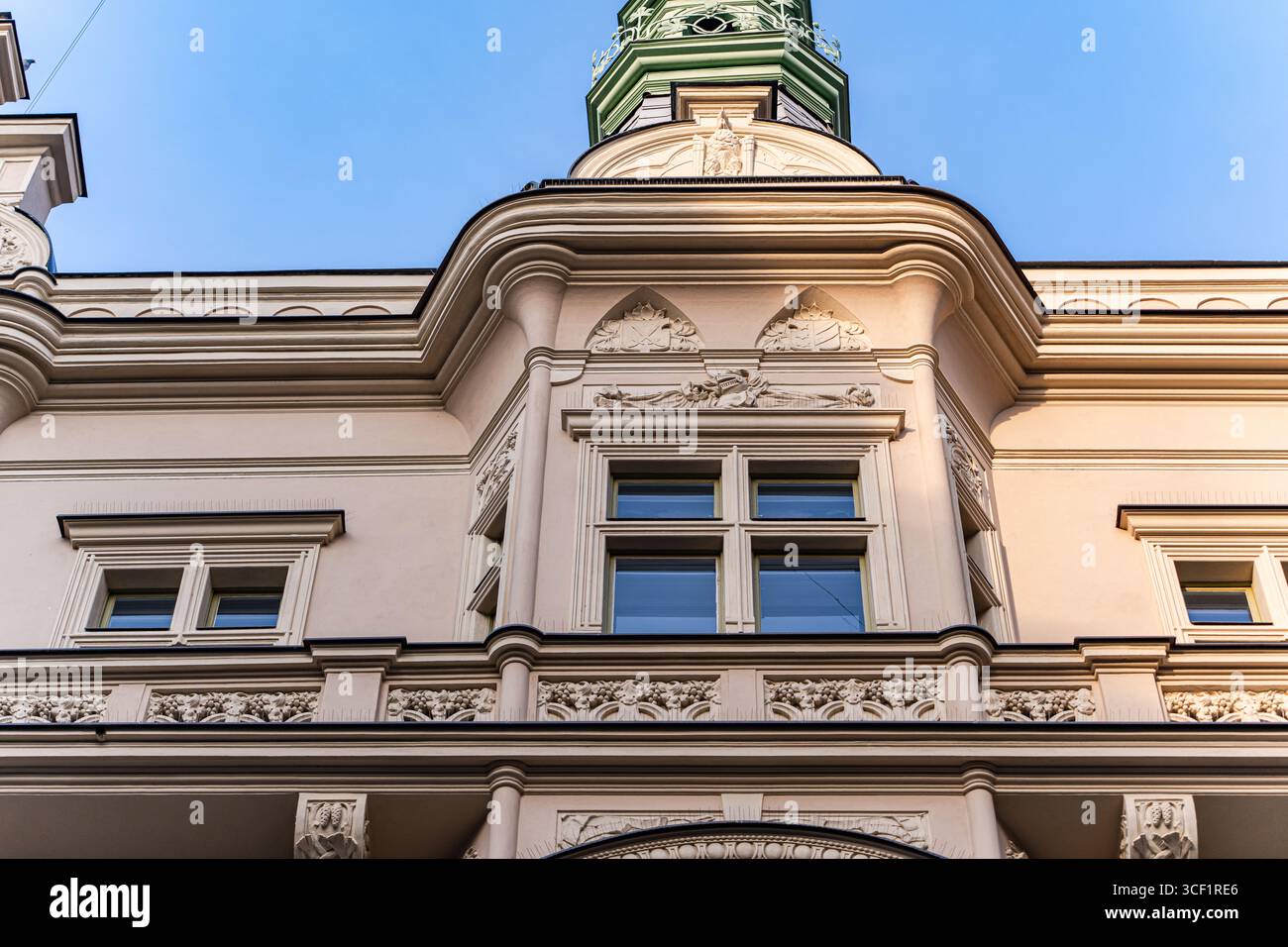 Decooration of the building in Old Prague in Art Nouveau and Art Deco ...