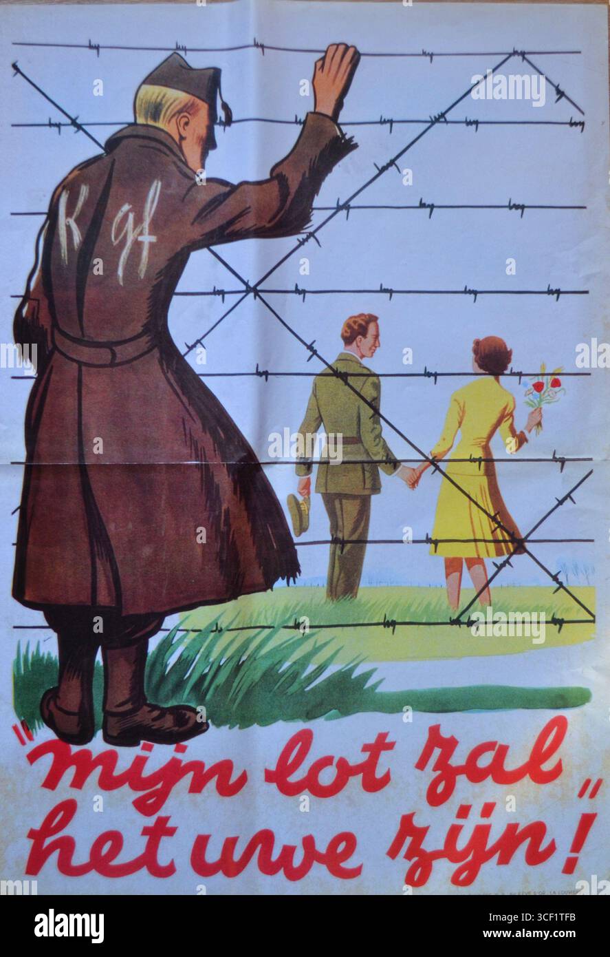 A Belgian propaganda poster from 1950, depicting King Leopold III with ...
