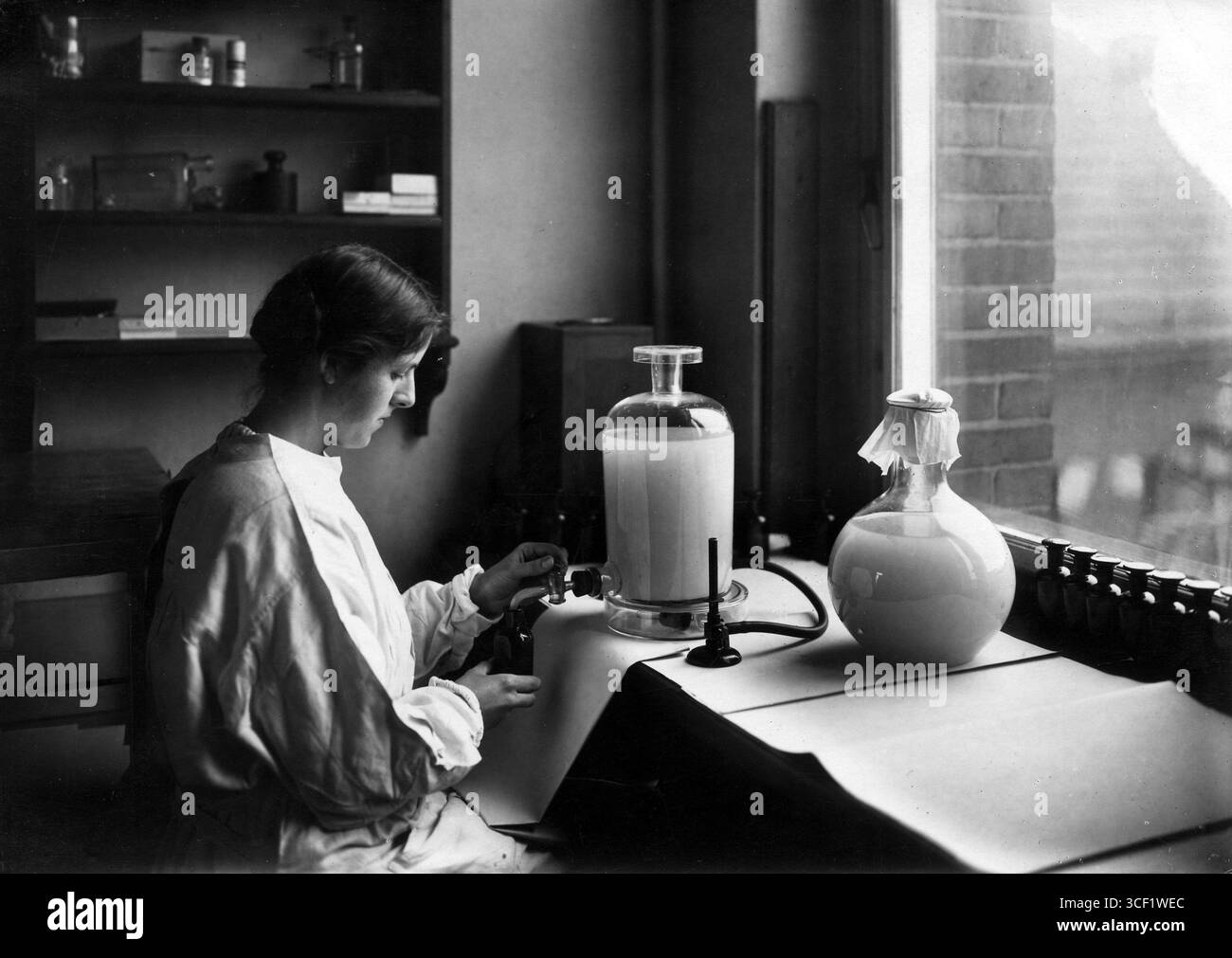 The process of creating a typhus vaccine in Germany, 1915, as part of ...