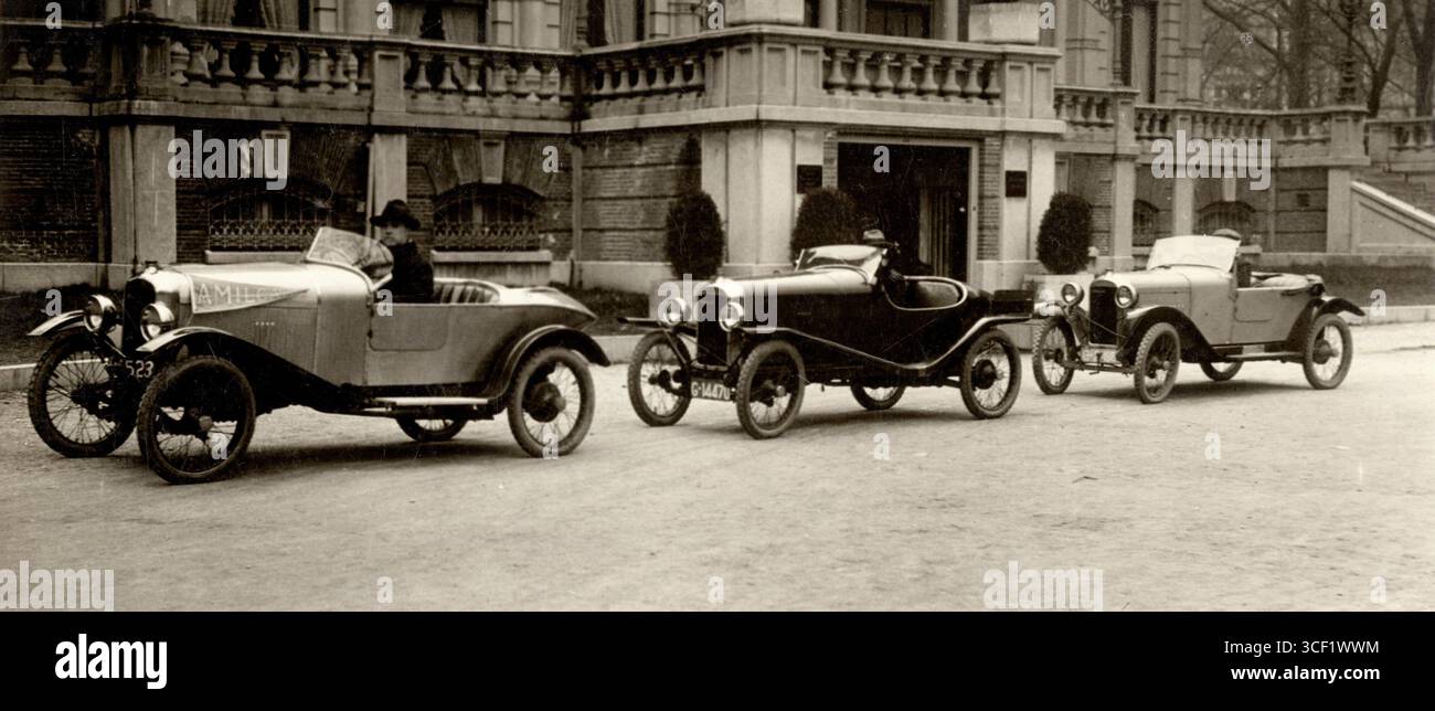 Three cars of the Amilcar brand, photographed in France, 1924. These ...